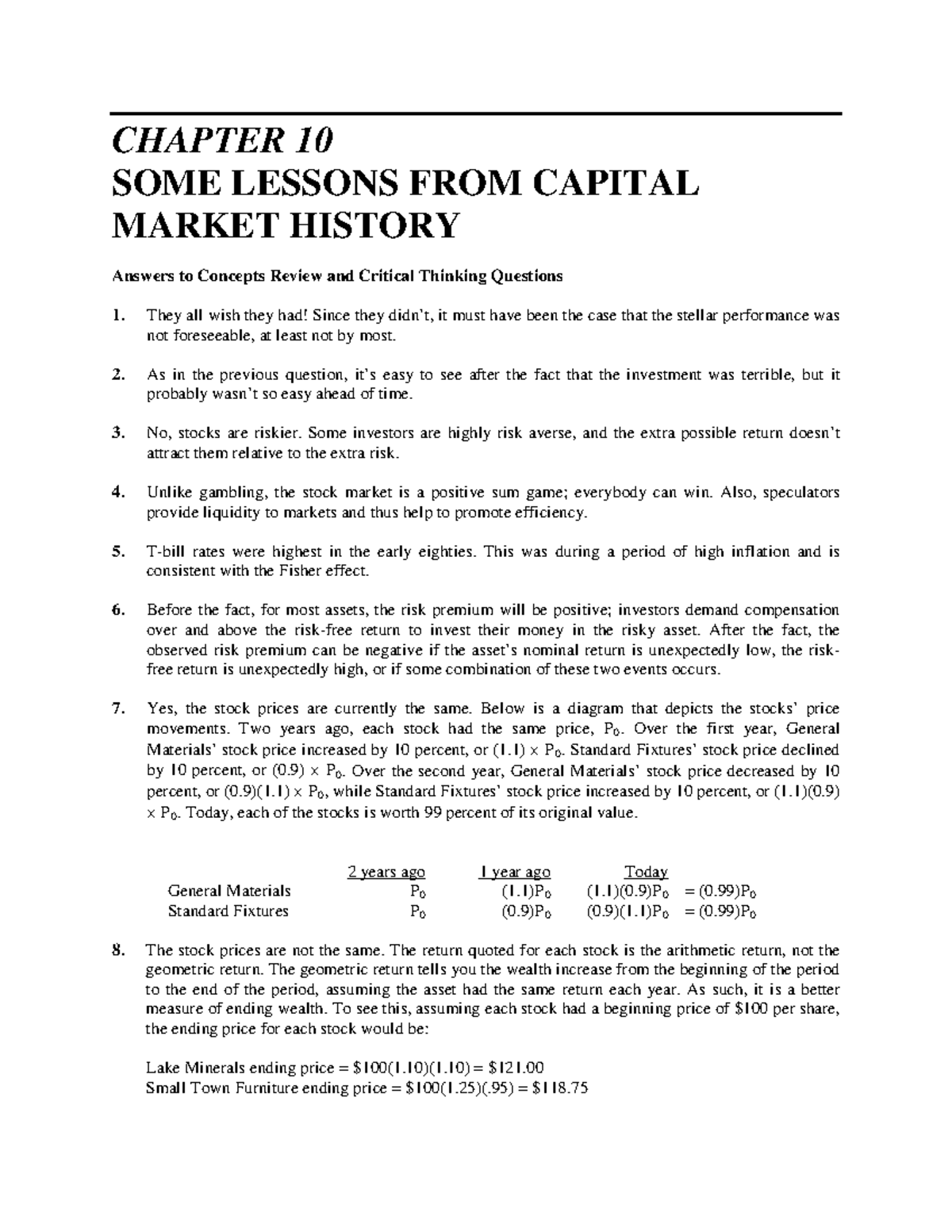 Some-lessons - Lecture notes - CHAPTER 10 SOME LESSONS FROM CAPITAL ...
