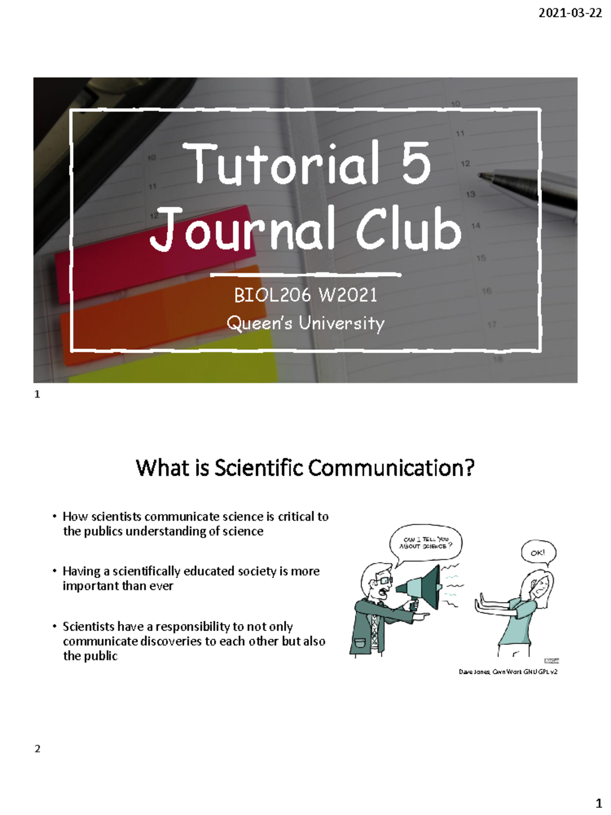 Tutorial 5 – Journal Club Presentation W2021 - Tutorial 5 Journal Club ...