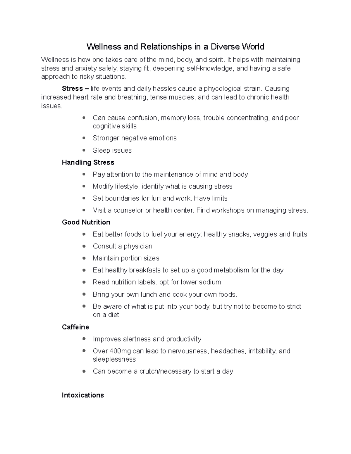 Wellness and Relationships in a Diverse World - It helps with ...