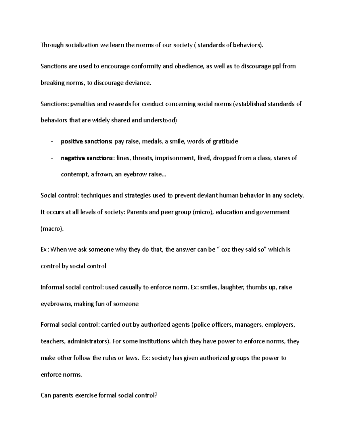 Social control, deviance and crime - Through socialization we learn the ...