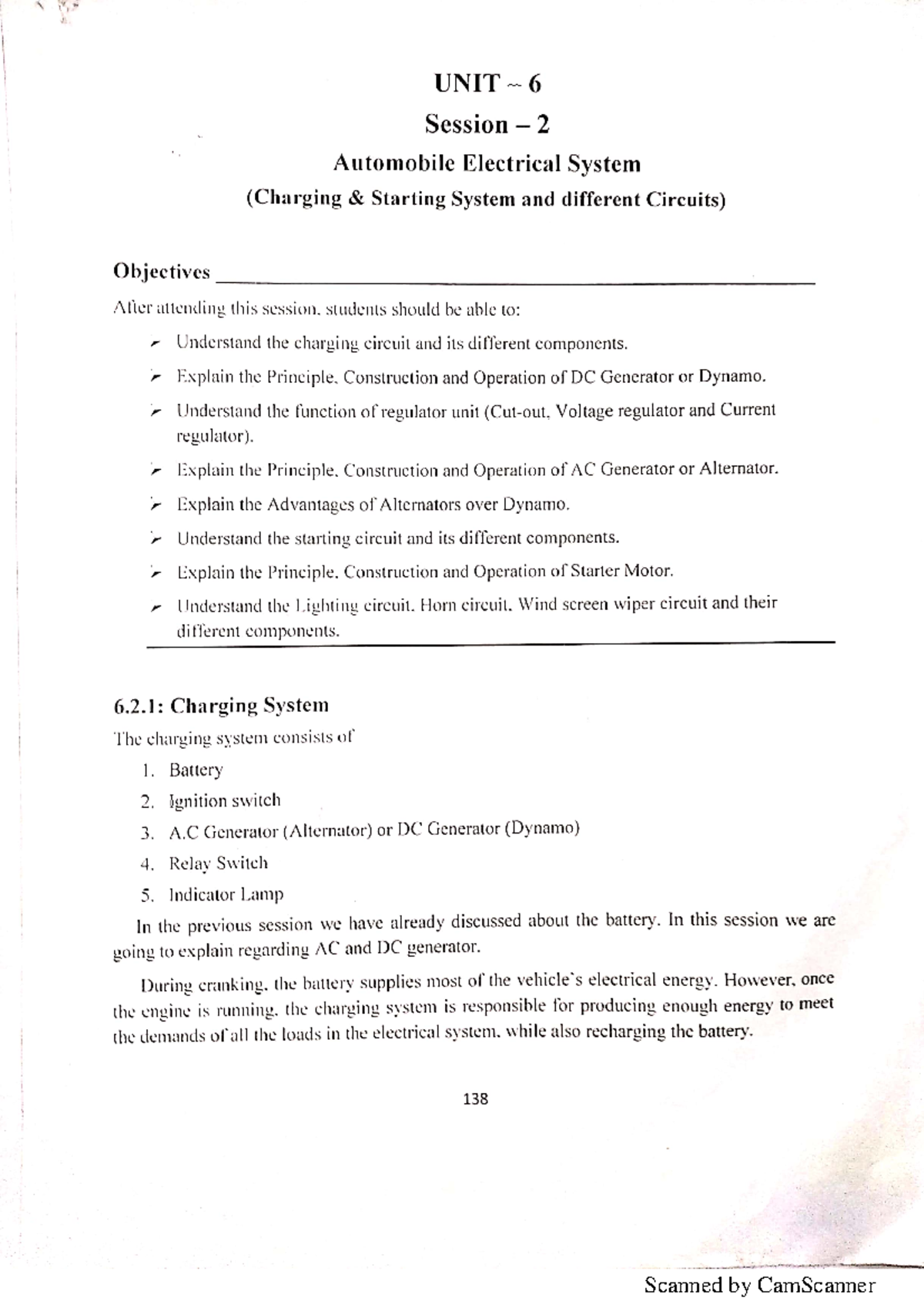 Automobile Electrical System - Automobile Engineering - Studocu