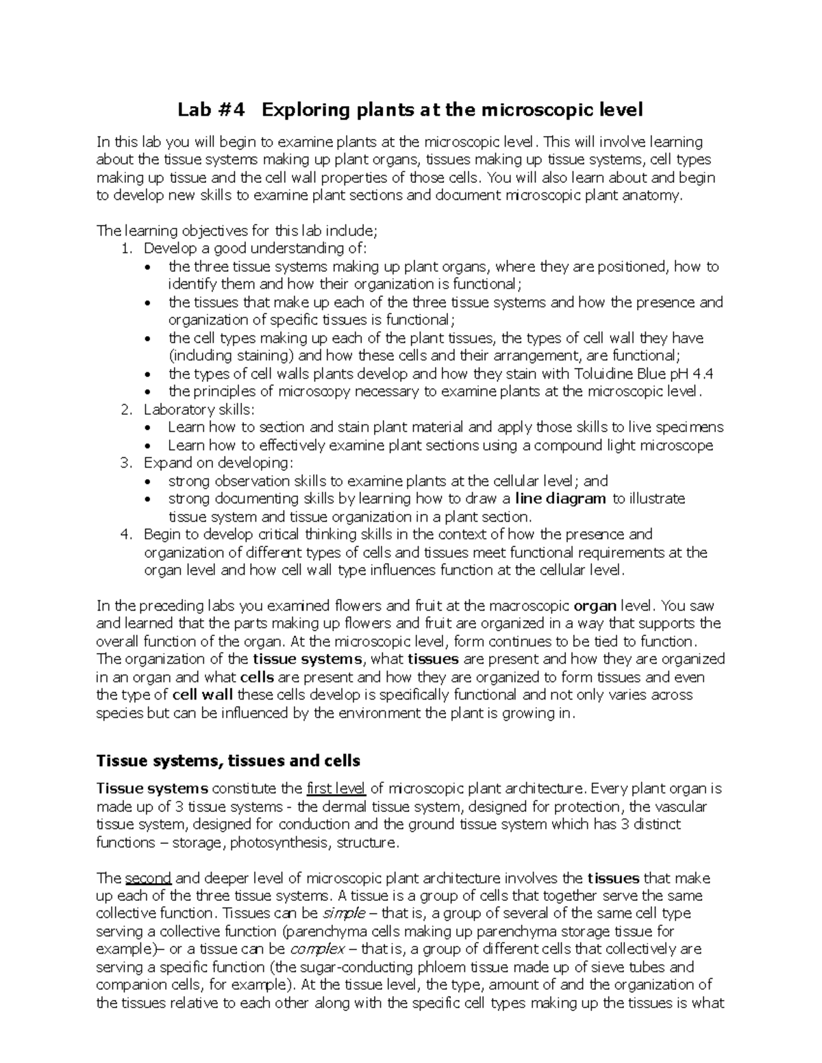 Lab#4 Exploring plants at the microscopic level text with sample drawing 20221 - Lab #4 ...