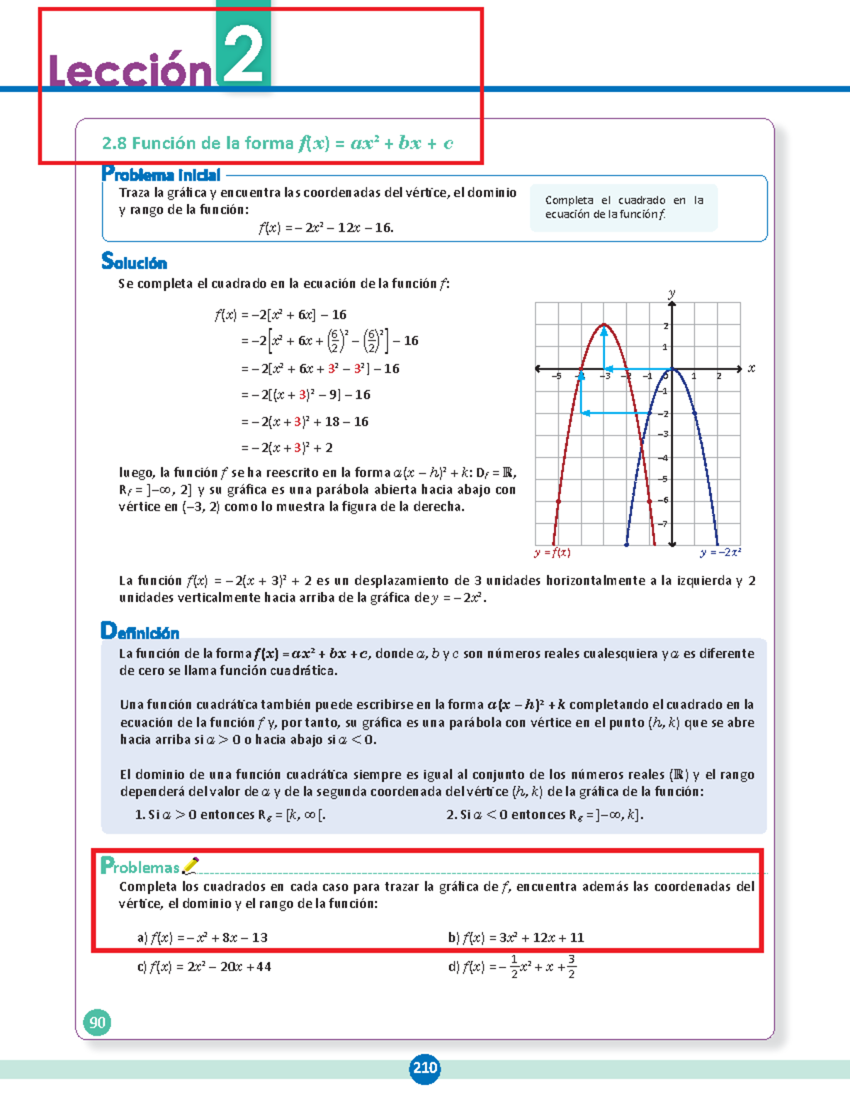 1° AÑO Semana 2 FASE 3 - DSDSDSDS - 210 2 90 2 Función de la forma f(x ...