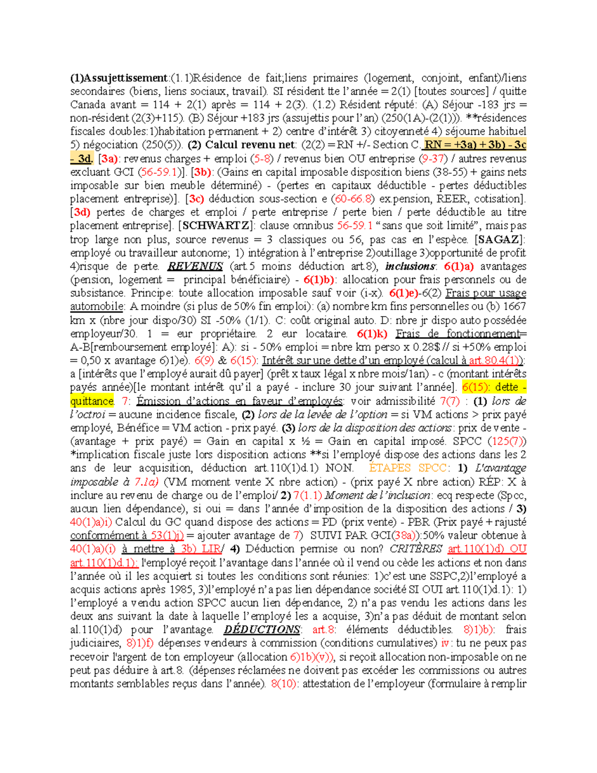 Feuille note - fiscal - avec Mathieu Savary - (1)Assujettissement:(1 ...