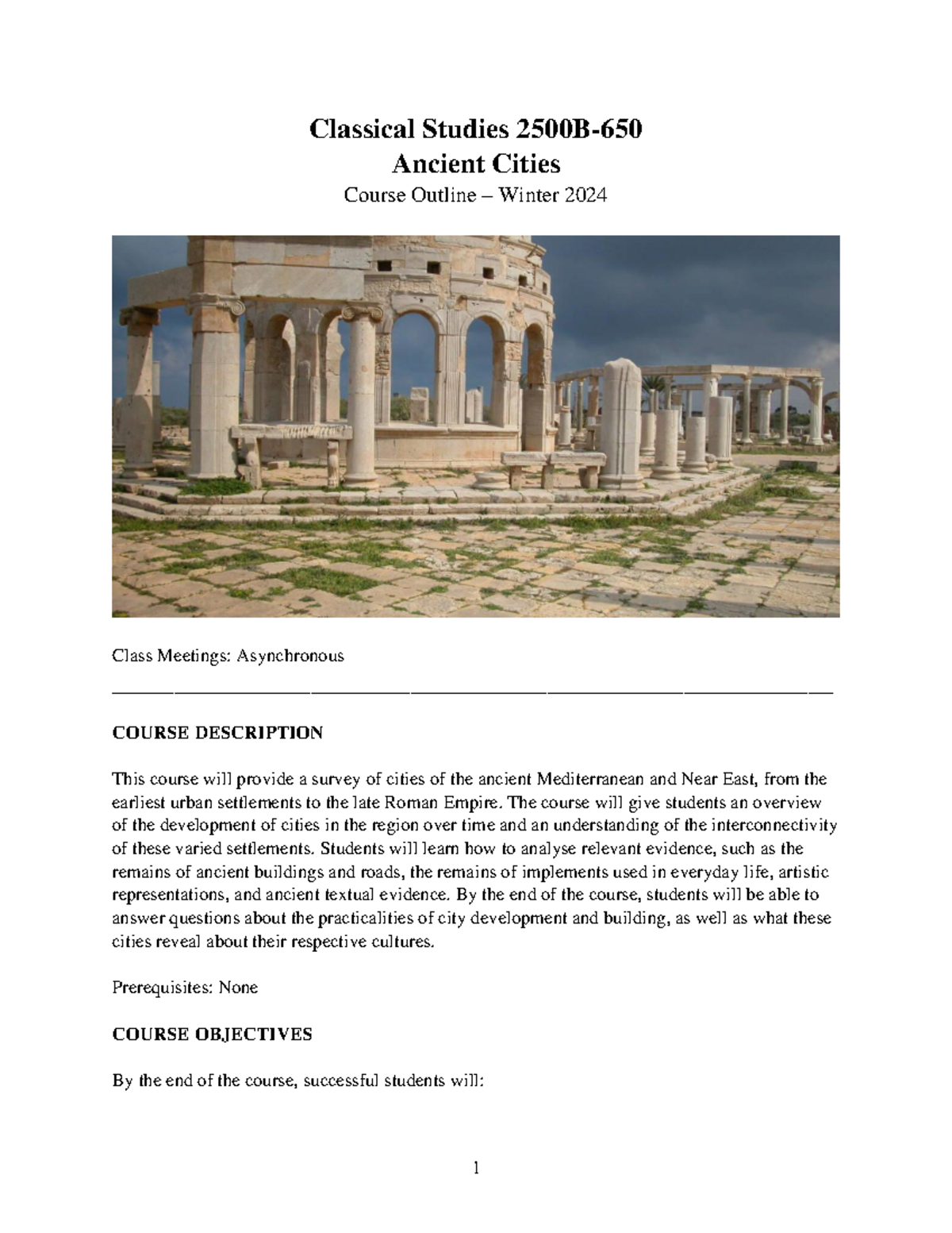 Classical Studies - The course will give students an overview of the ...