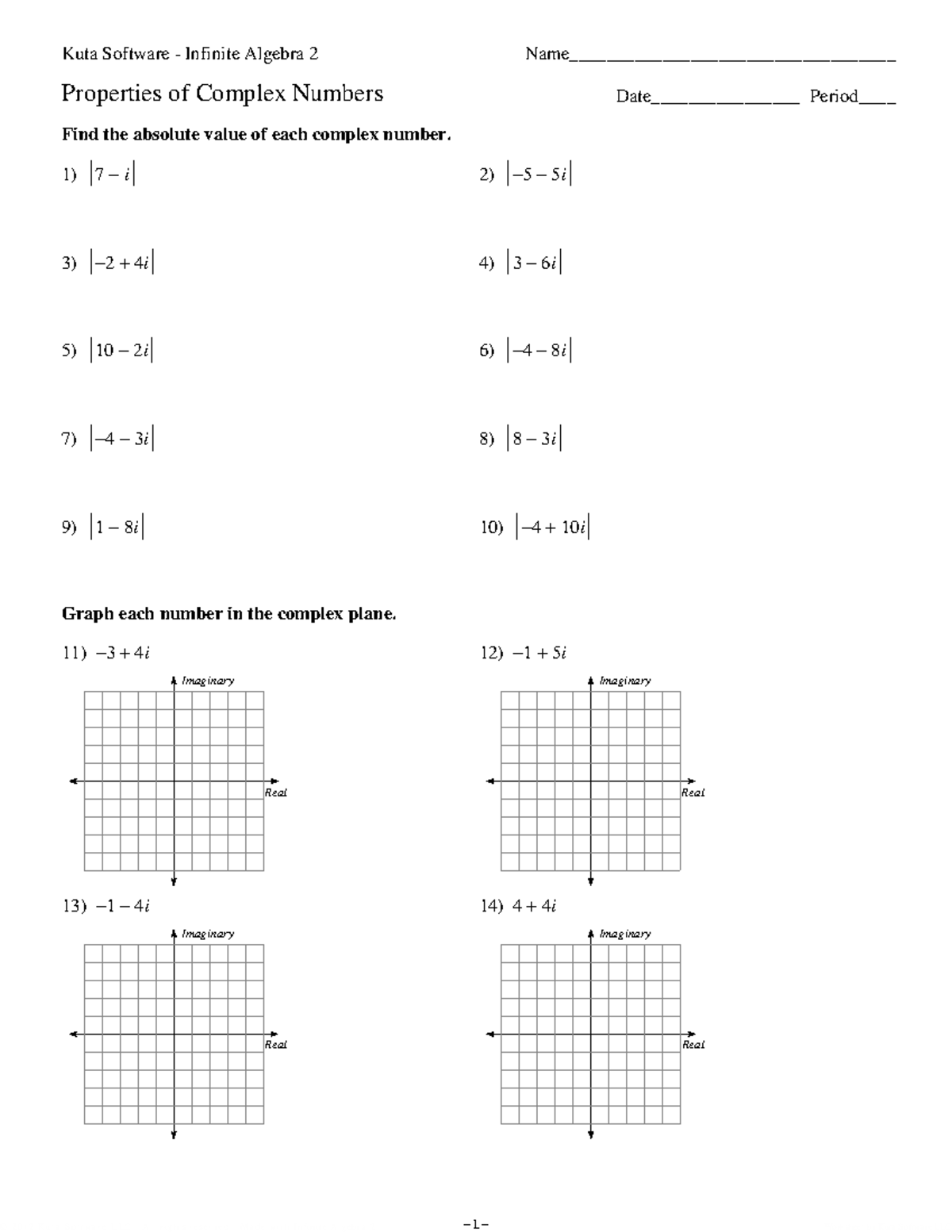 Properties of Complex Numbers - ©P C 2 C 0 g 1 d 2 k gKduOtSaS XSHouf 5 ...