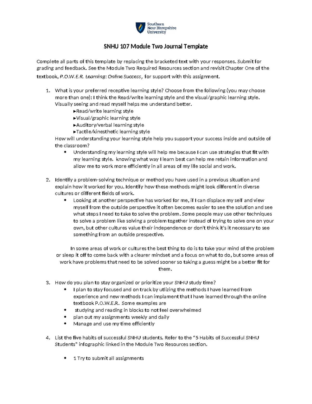 SNHU 107 Module Two Journal Template - SNHU 107 Module Two Journal ...