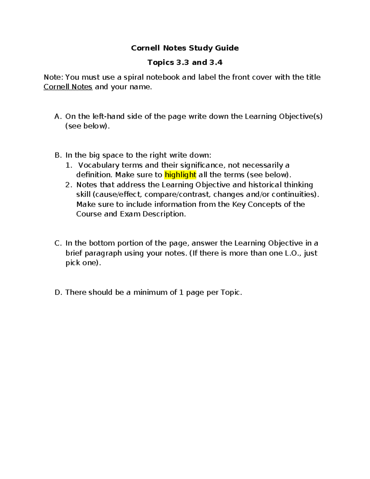 Cornell+Notes+Study+Guide+3 - Cornell Notes Study Guide Topics 3 and 3 ...