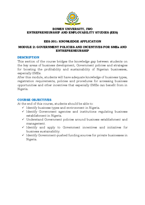 Module 3 innovation team - EES 201: KNOWLEDGE APPRECIATION MODULE 2 ...