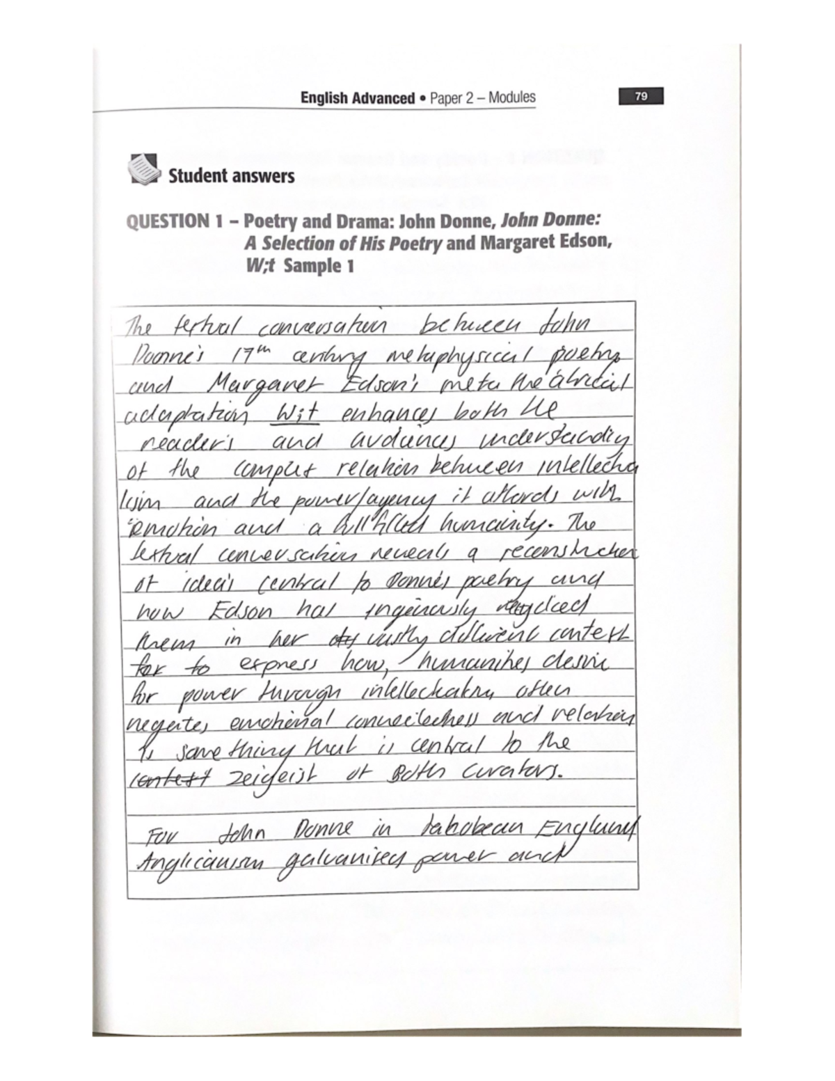 2019 ENG ADV HSC MOD A Exemplar ONE - Studocu