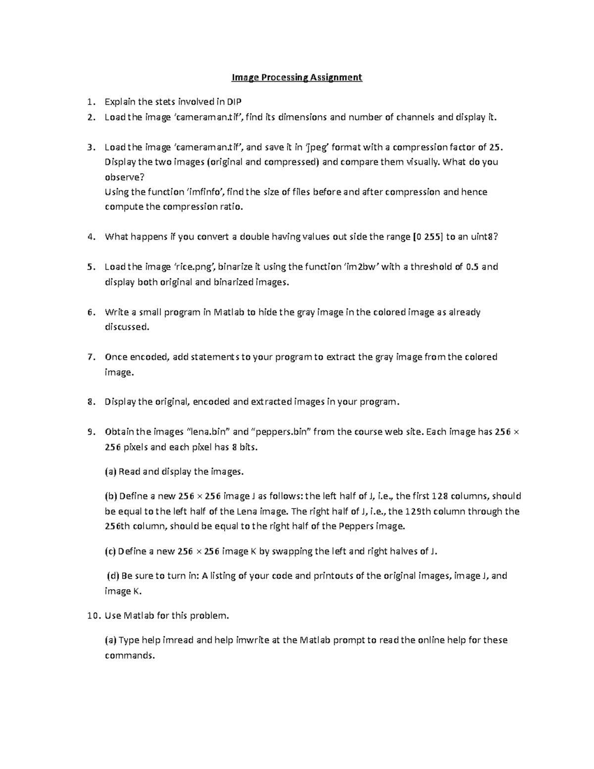 808 Assignment 2 - ASSSSS - Image Processing Assignment Explain the ...