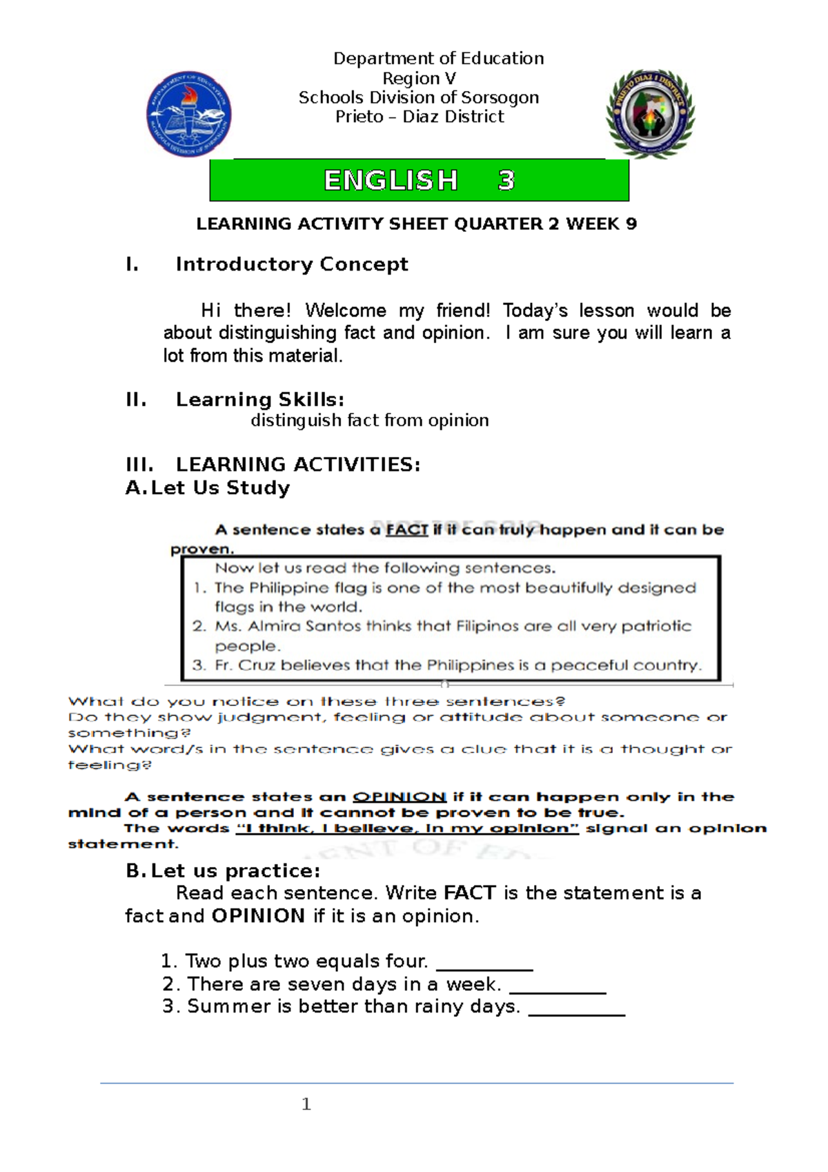 LAS-ENG3-Q2WEEK9 - adsdasdsa - Department of Education Region V Schools ...