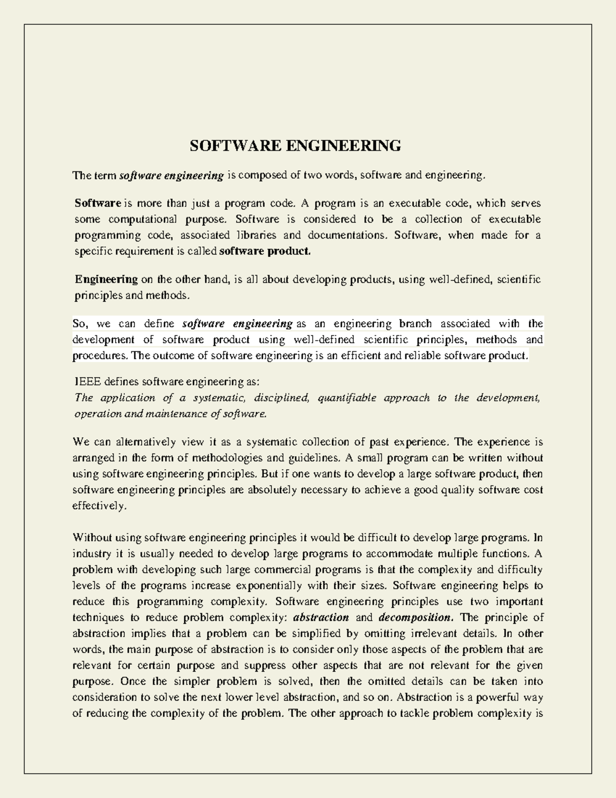 Software Engineering Introduction - The term software engineering ...