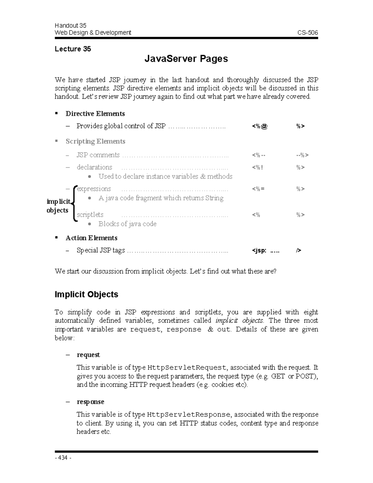 Lecture 35 - ghkghk - Web Design & Development CS- Lecture 35 ...