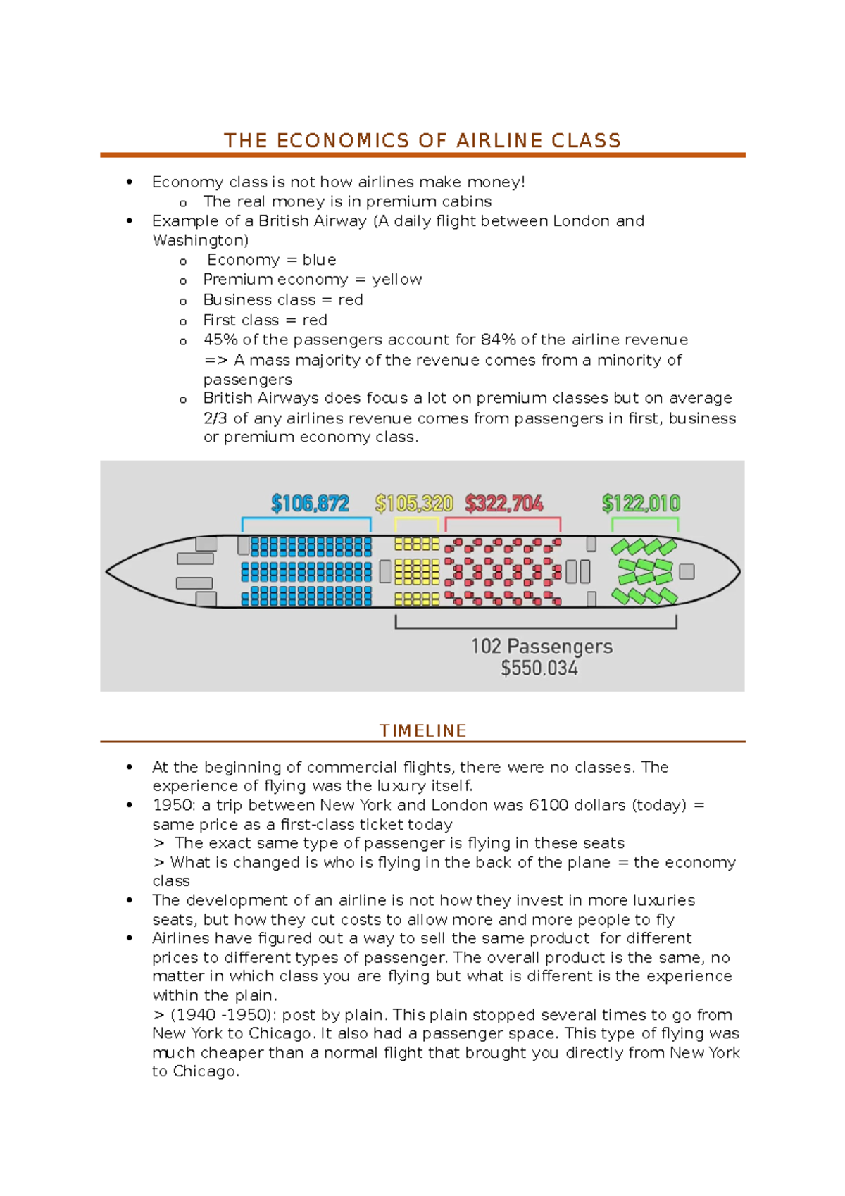 The economics of airline class - THE ECONOMICS OF AIRLINE CLASS Economy ...