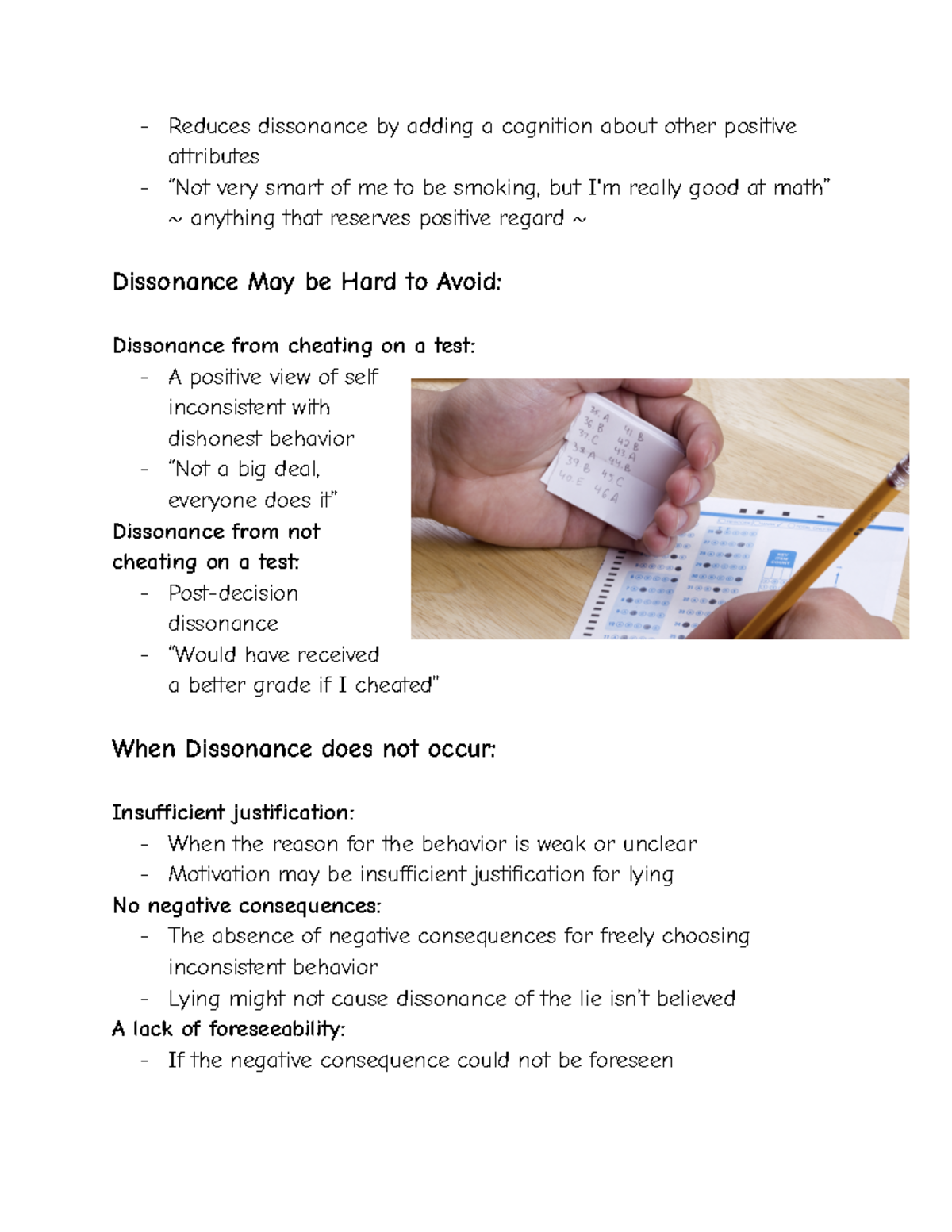 Clps 0700- notes - Reduces dissonance by adding a cognition about other ...