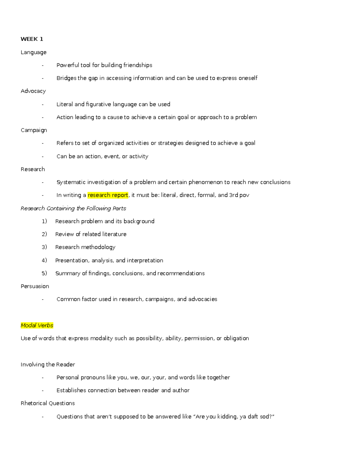 ENG 10 II reviewer - WEEK 1 Language - Powerful tool for building ...