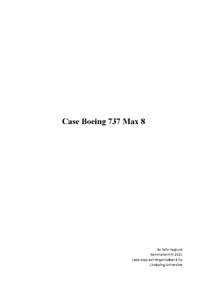 Case - Boeing 737 Max8 - Case - Boeing Introduktion Under åren 2018 och ...