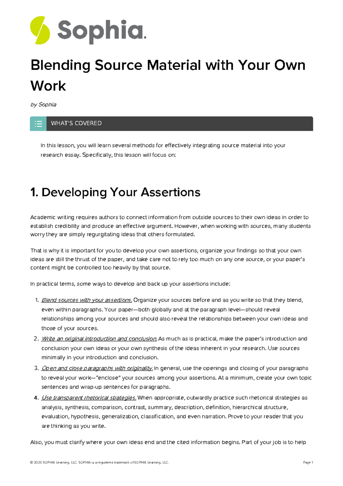 Blending source material paper - Blending Source Material with Your Own ...