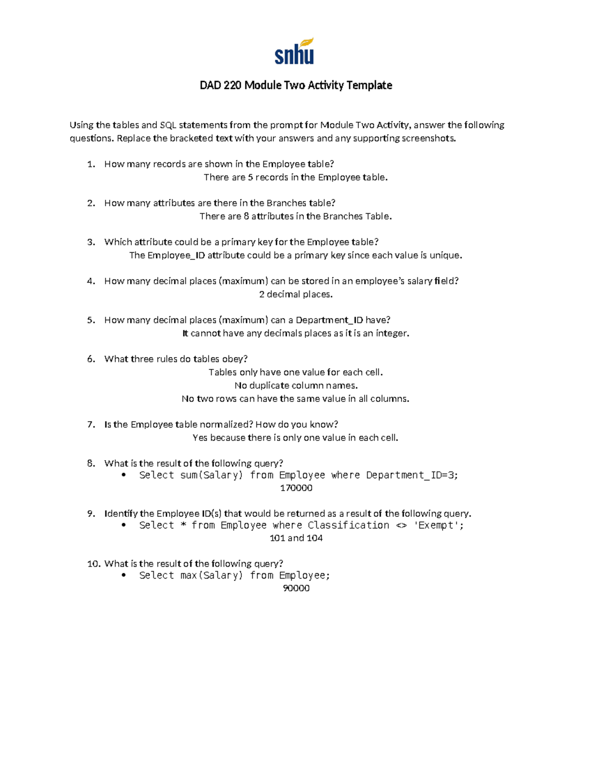 Mc Rae Module 2 Activity - DAD 220 Module Two Activity Template Using ...