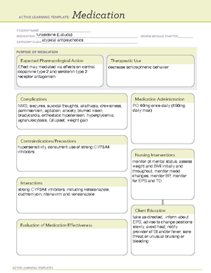 Buspirone - ATI medication template - ACTIVE LEARNING TEMPLATES ...