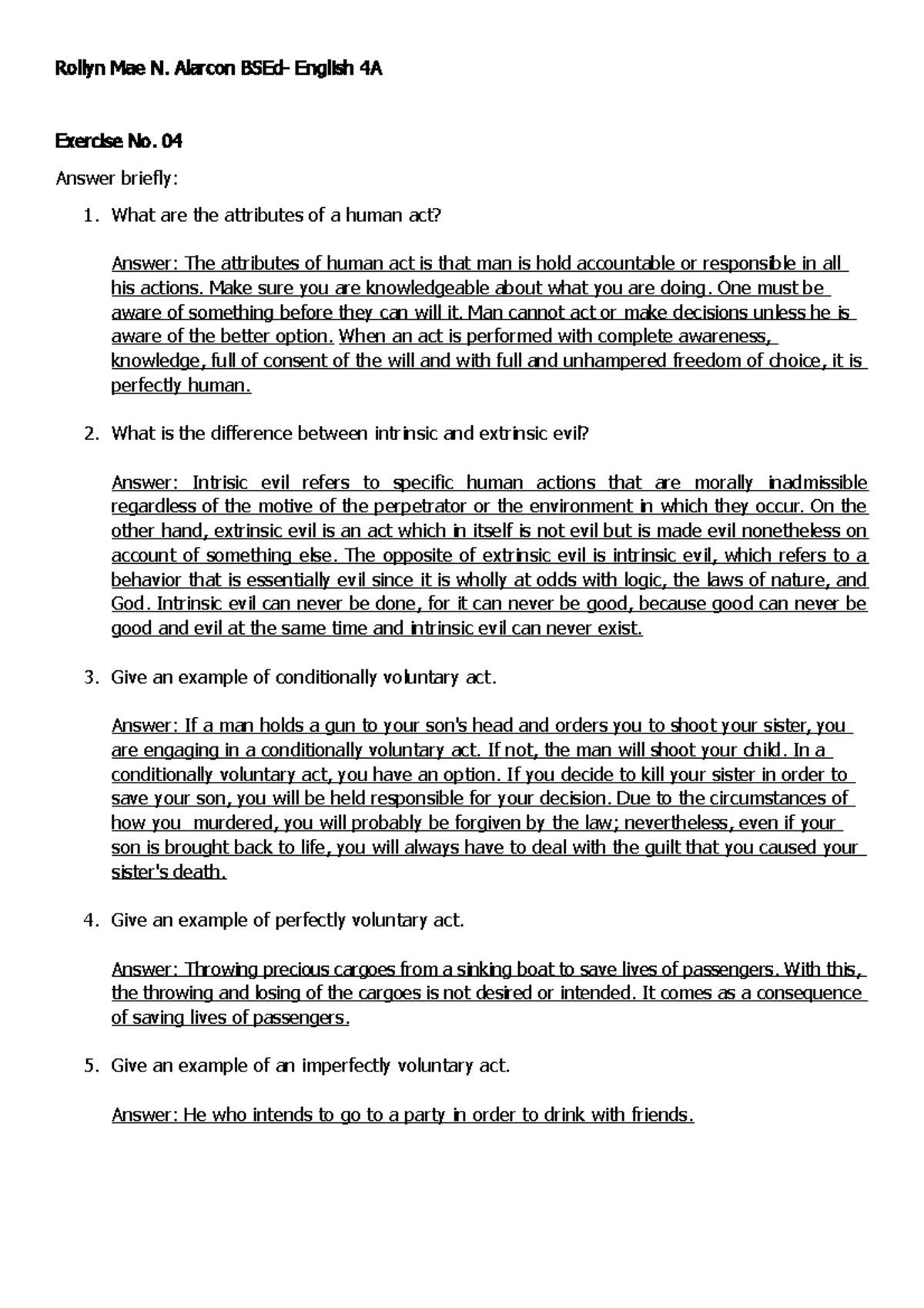 Ethics final output - nowayajskndsjkhkhflsahfjsk - Rollyn Mae N. Alarcon BSEd- English 4 A ...