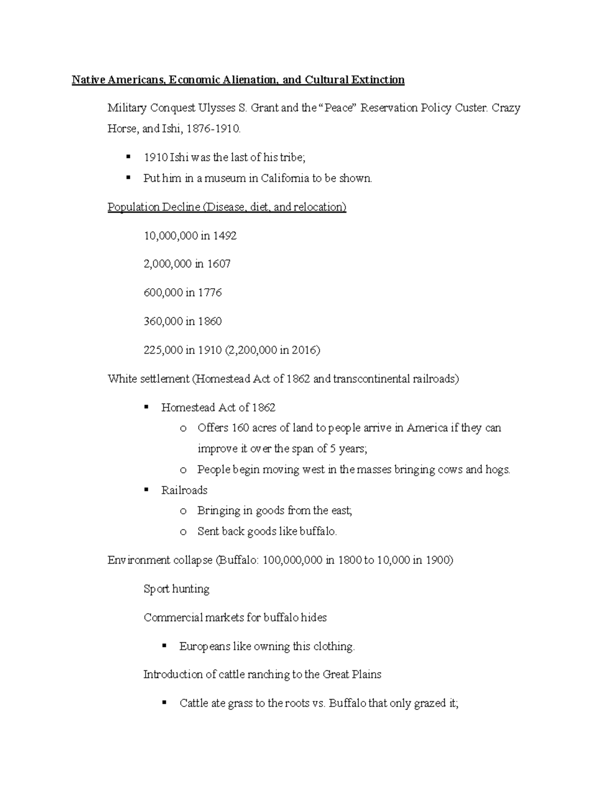 HIST 1302 4 - Native Americans, Economic Alienation, and Cultural ...