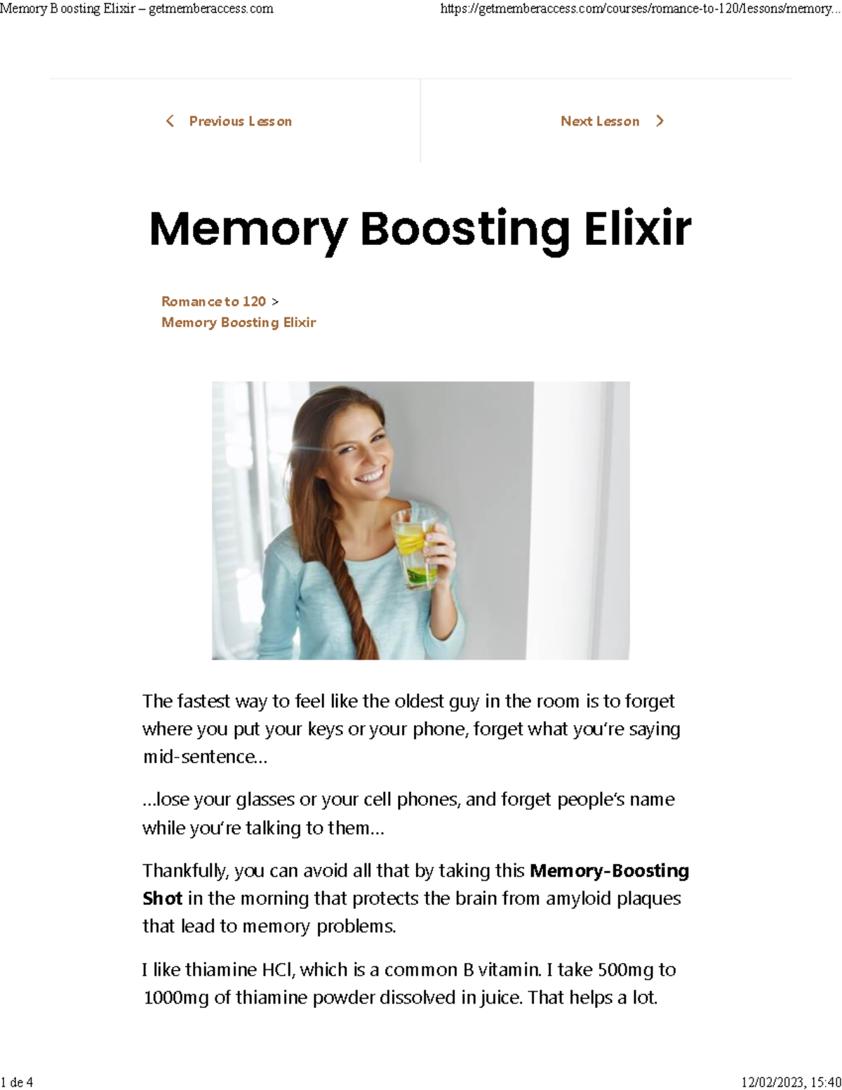 Memory Boosting Elixir – getmemberaccess - Memory Boosting Elixir Romance to 120 > Memory - Studocu