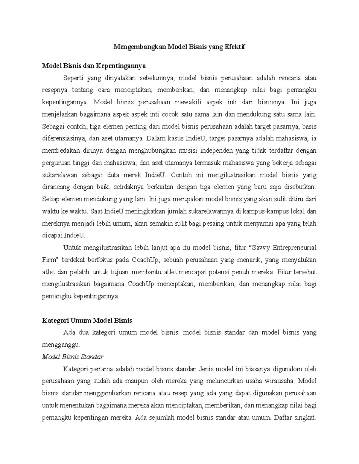 Mengembangkan Modal Bisnis yang Efektif - Model bisnis perusahaan ...