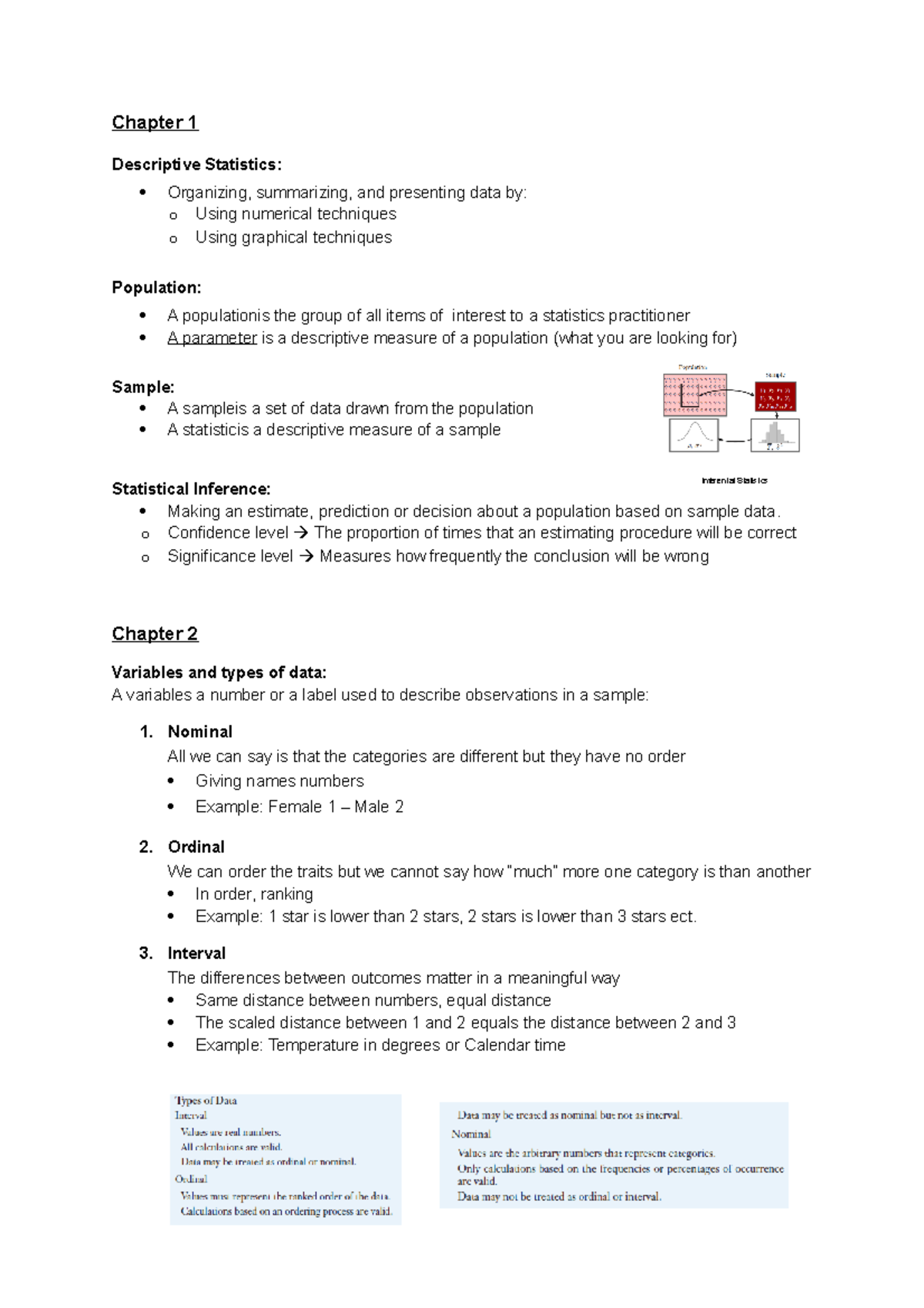 Managerial Statistics Summary Chapter 1 till 8 - Chapter 1 Descriptive ...