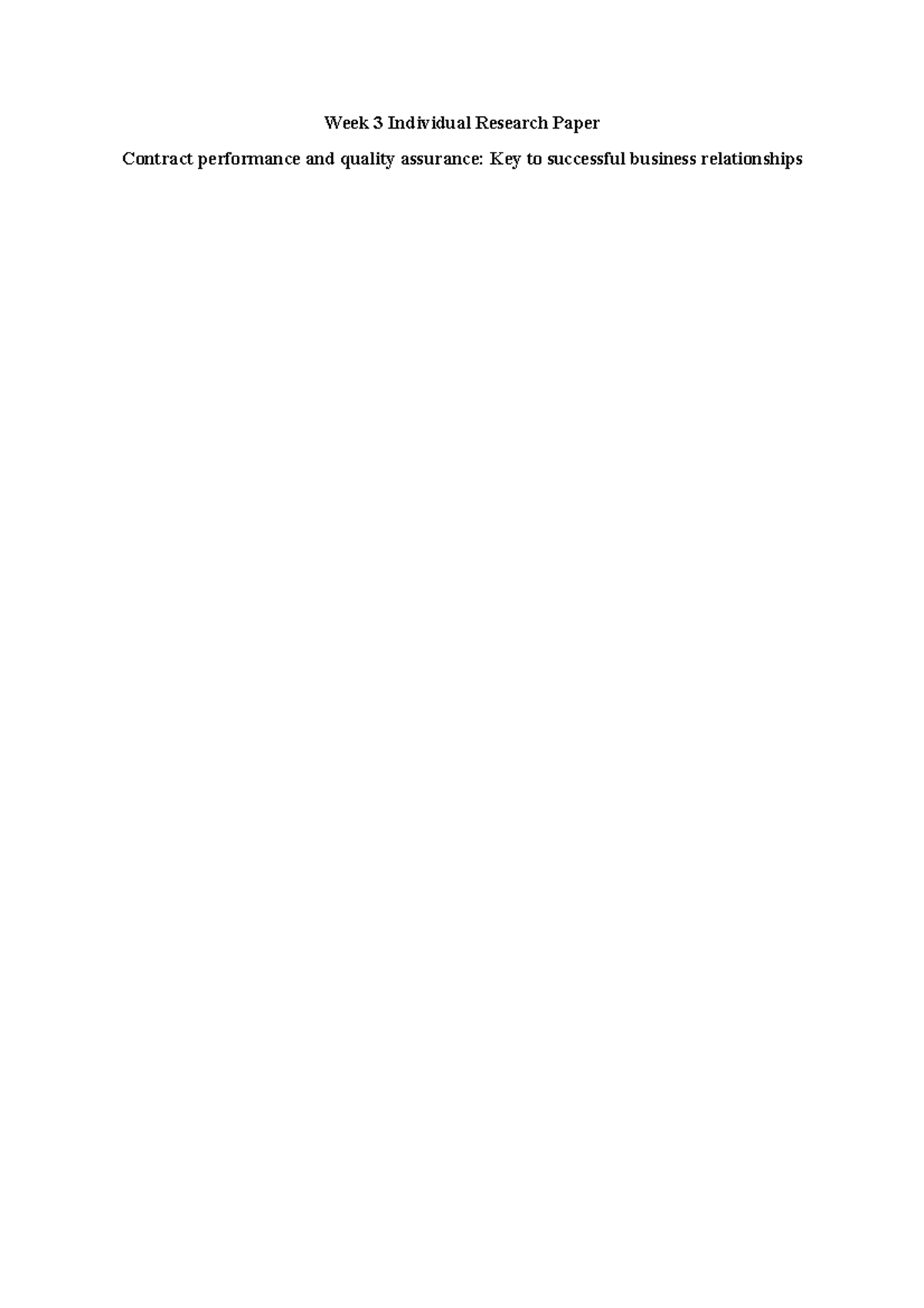 Week 2 - It is a presentation notes - Week 3 Individual Research Paper ...