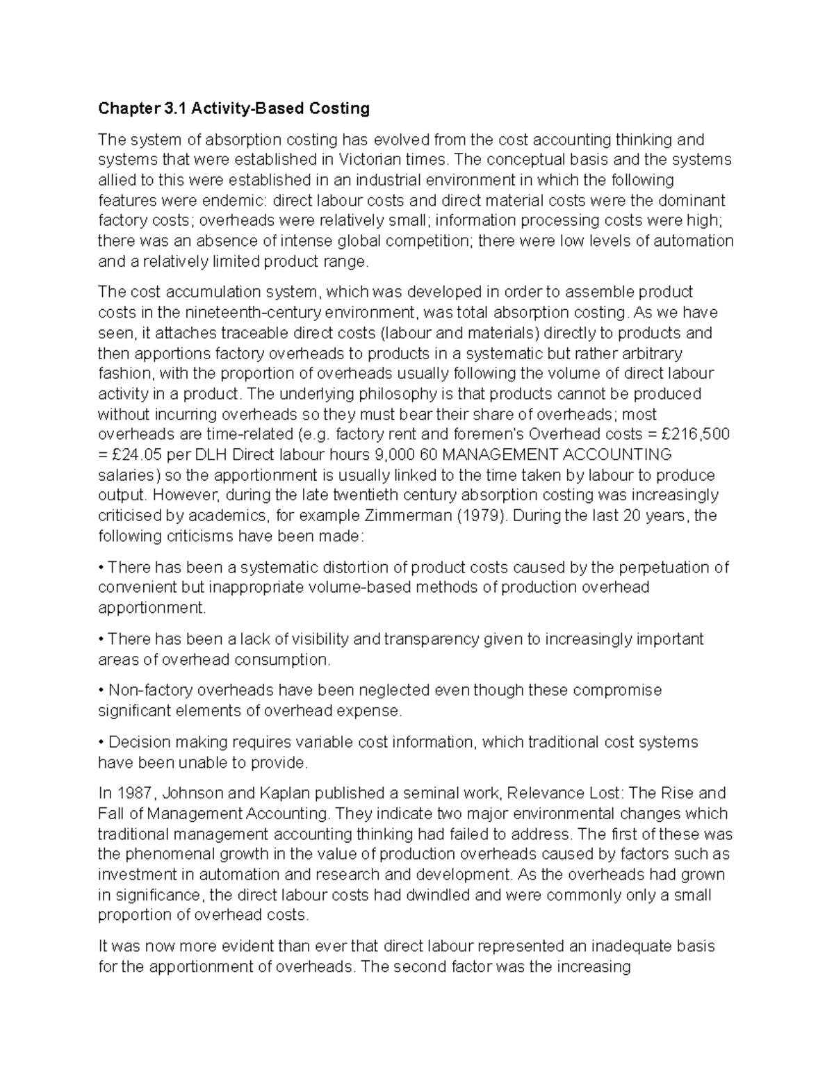 MODULE 3.1 Activity-Based Costing - Chapter 3 Activity-Based Costing ...