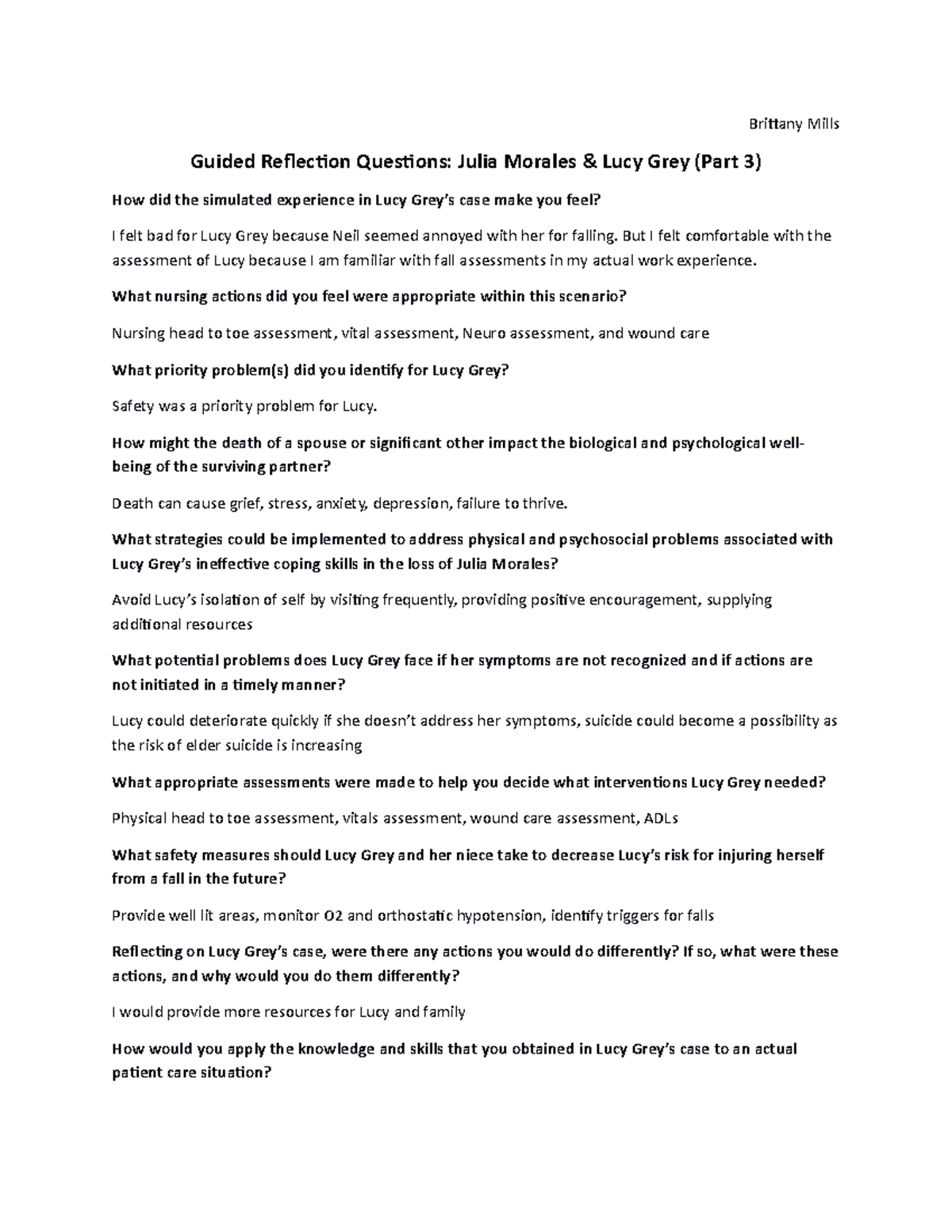 Guided reflection Julia Morales Part 3 - Brittany Mills Guided Reflection Questions: Julia ...
