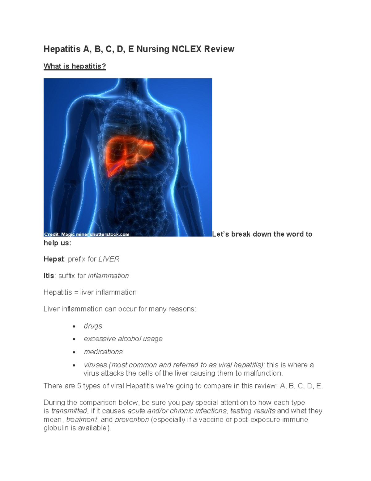 Hepatitis A, B, C, D, E Nursing Nclex Review - Hepatitis A, B, C, D, E ...