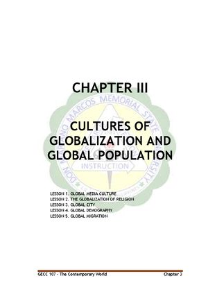 Contemporary world lesson 5 - Studocu