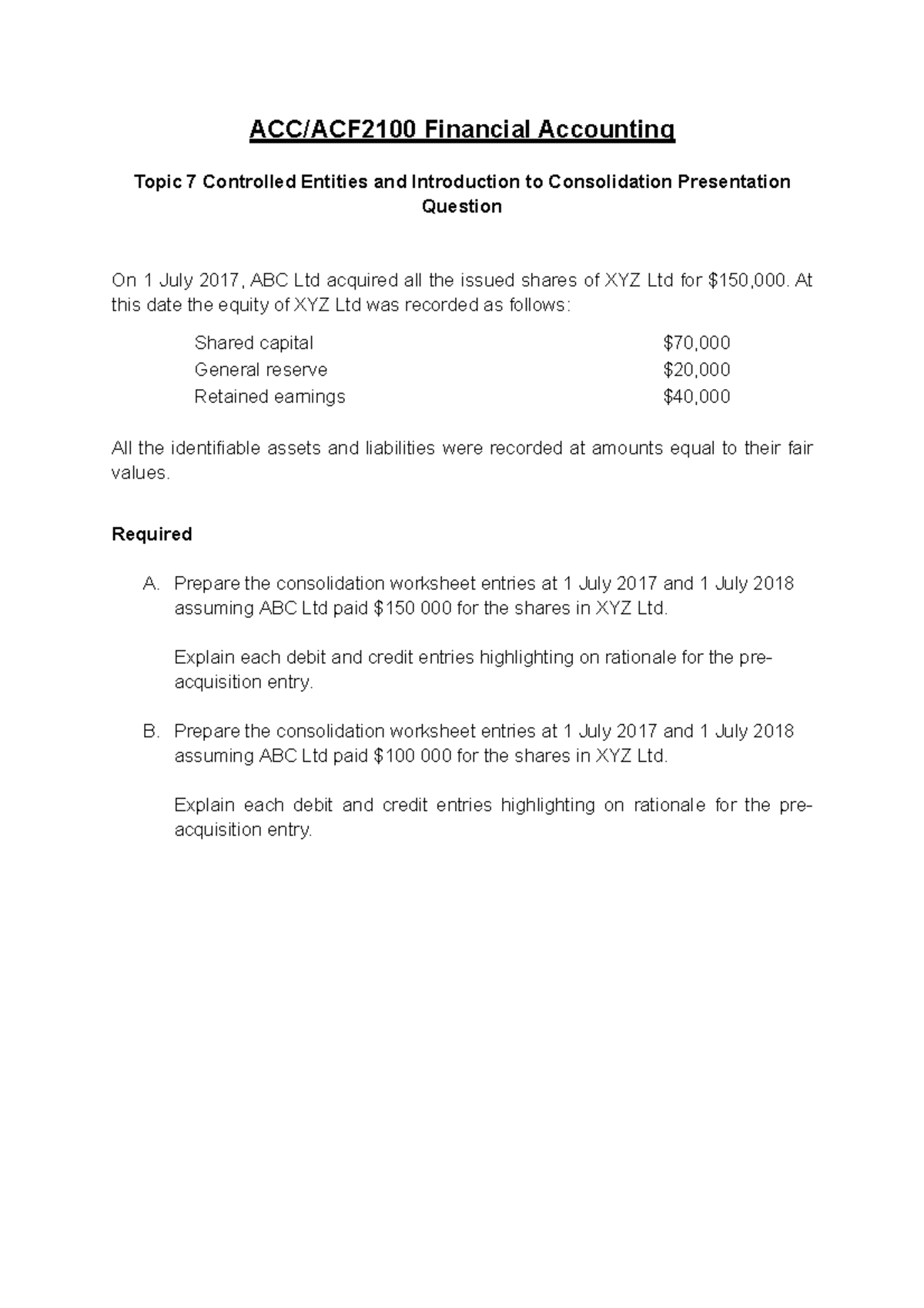 W7 - ACF 2100 Topic 6: Property, Plant, Equipment - ACC/ACF2100 ...