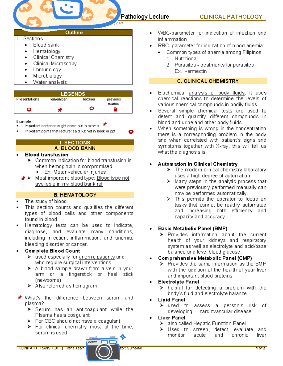 LAB- Sections-1 - study well - MHAM Introduction Clinical Pathology ...