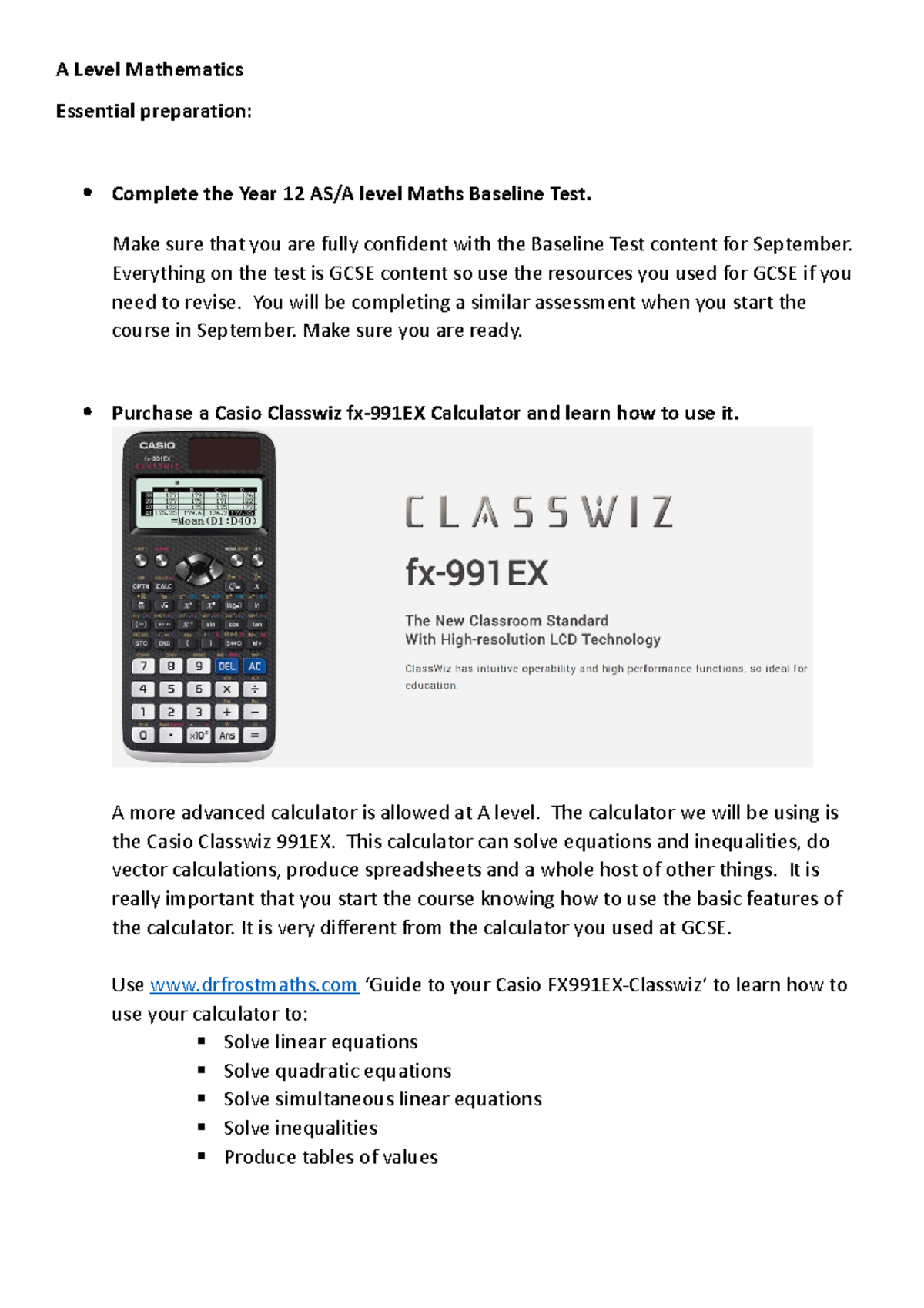 History B11 module 2 - A Level Mathematics Essential preparation ...