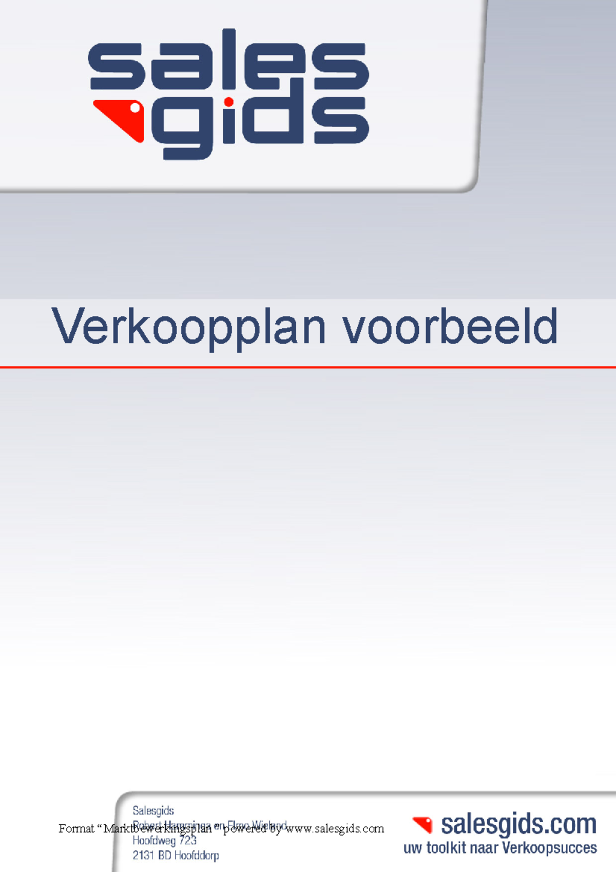 Verkoopplan voorbeeld - Organisatie: Structuur Veranderingsbereidheid 6 ...