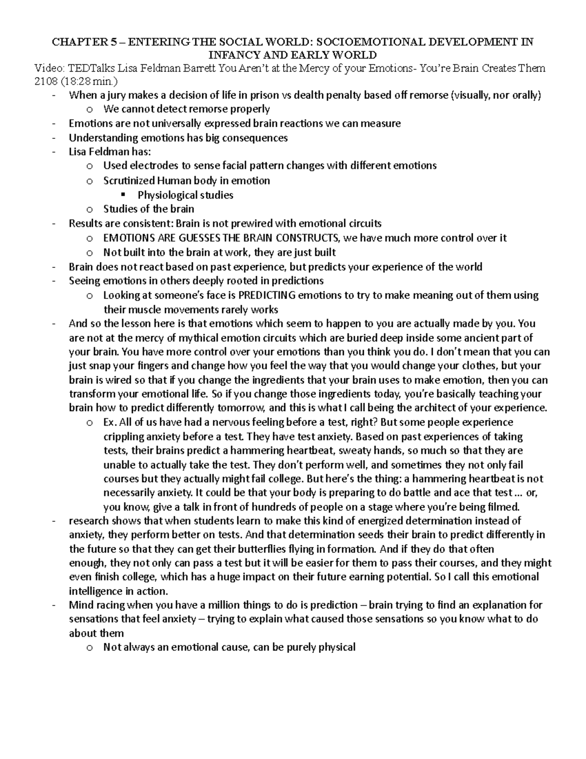 PSY2114 Chapter FIVE - CHAPTER 5 – ENTERING THE SOCIAL WORLD ...