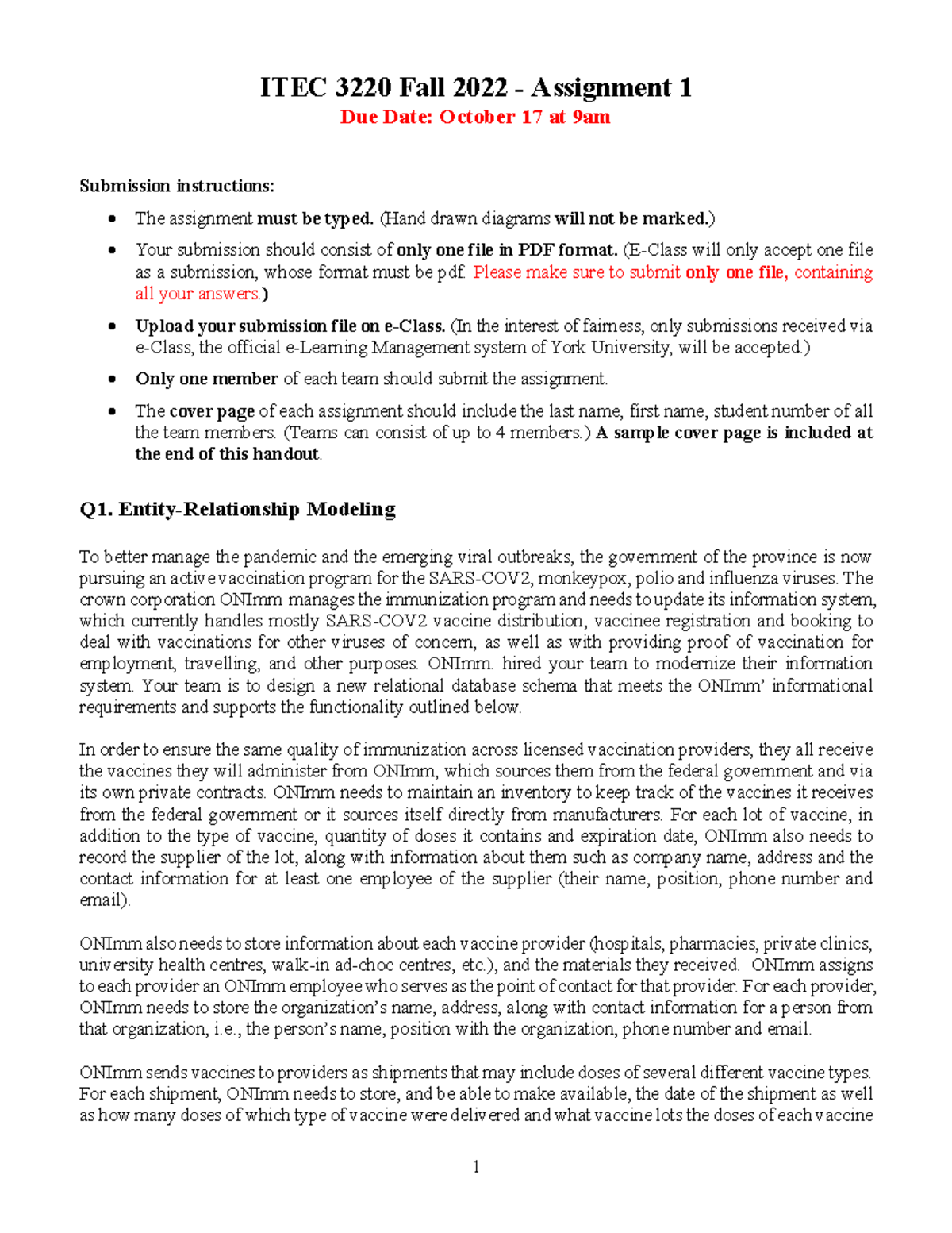 ITEC3220 A1 Fall 2022 - material - ITEC 3220 Fall 2022 - Assignment 1 ...