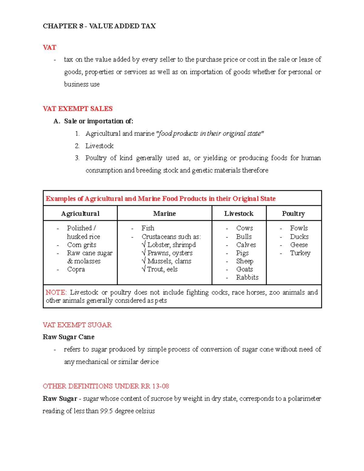 Chapter 8 - Value Added Tax - VAT tax on the value added by every ...