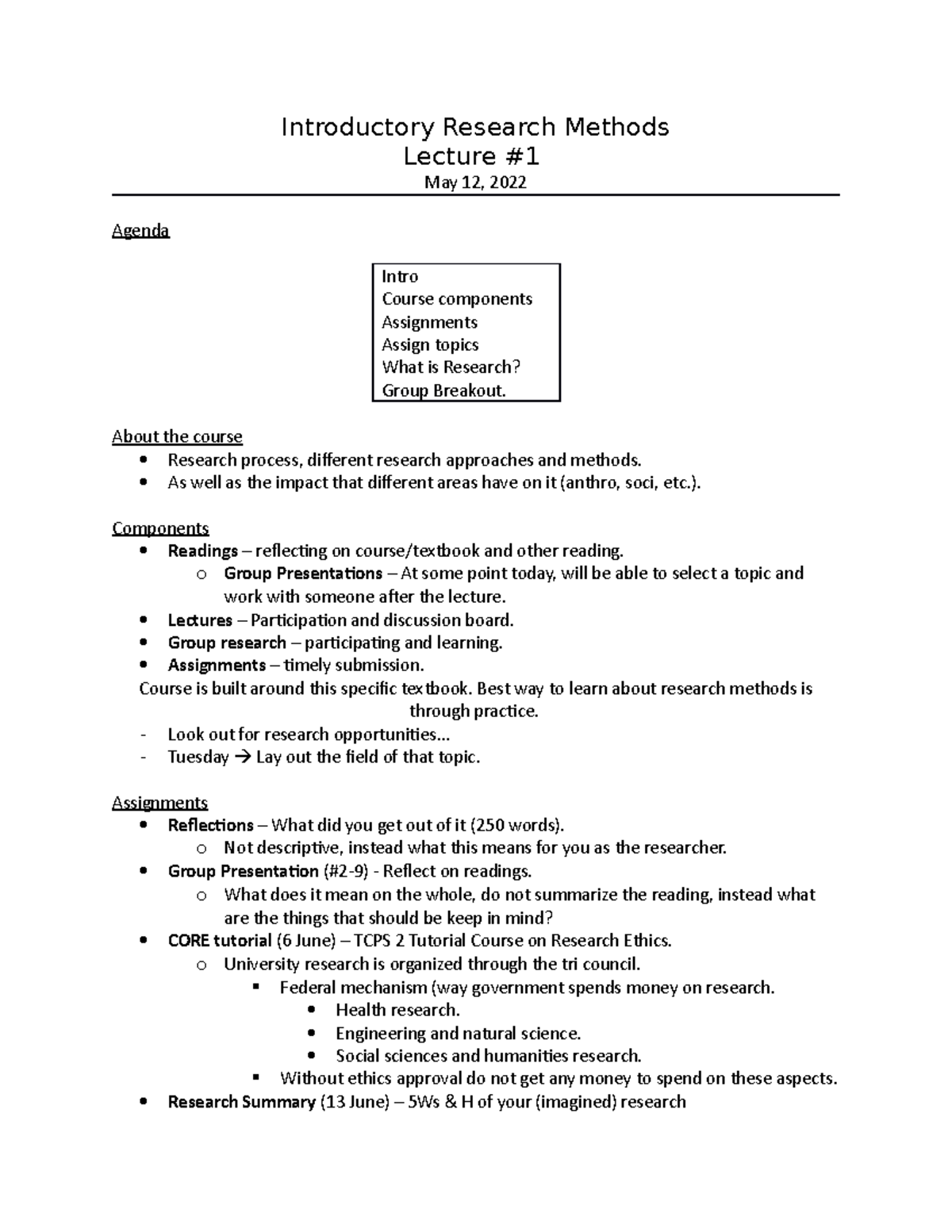 Lecture 4 - Discussion on Research Methods - Introductory Research ...