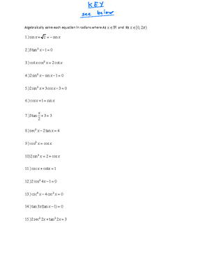 7.6 Solving Trig Equations Worksheet - Calculus BC - Solving Trig ...