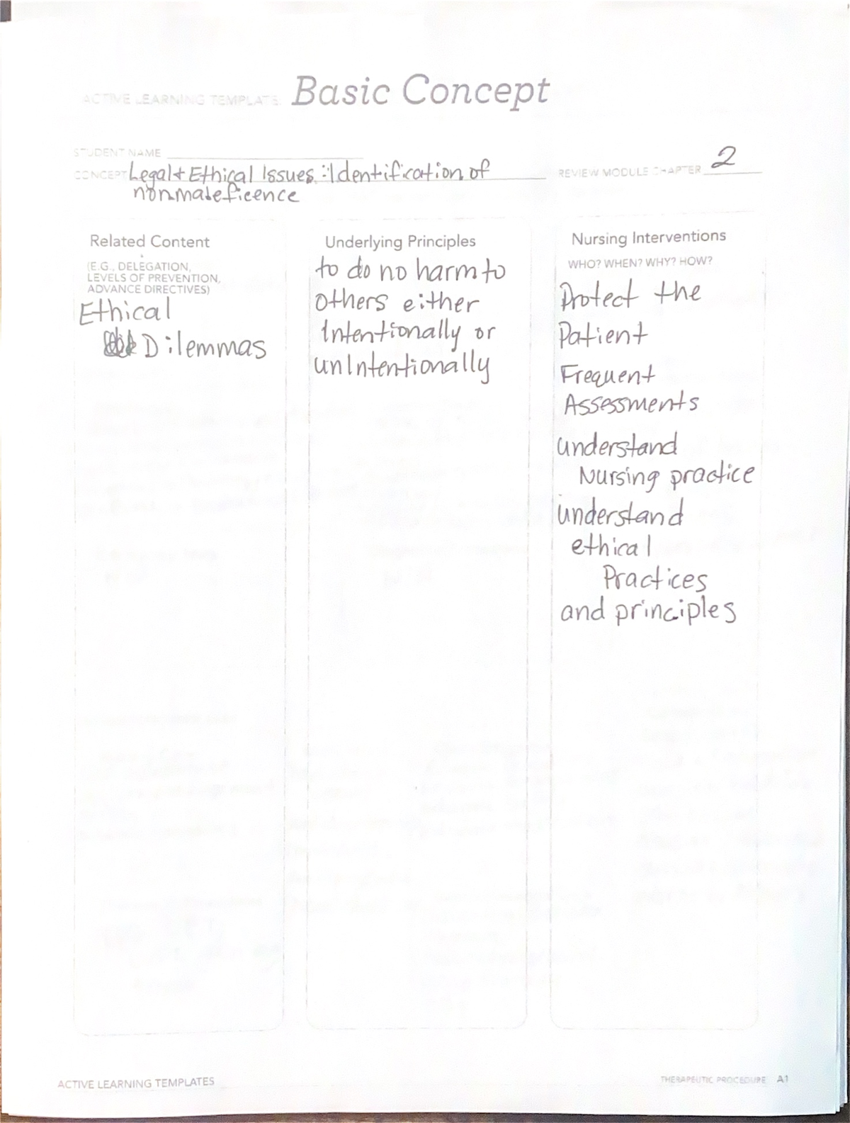 Nonmaleficence - ATI Template - ACTIVE LEARNING TEMPLATE Basic Concept STUDENT NAME 2 CONCEPT ...