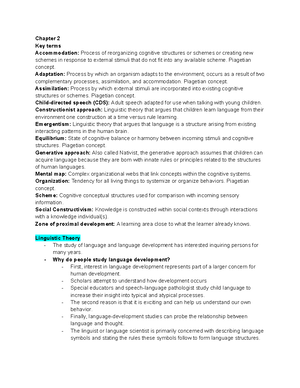 Language development Chapter 4 - Chapter 4 Cognitive, Perceptual, and Motor Bases of Early ...