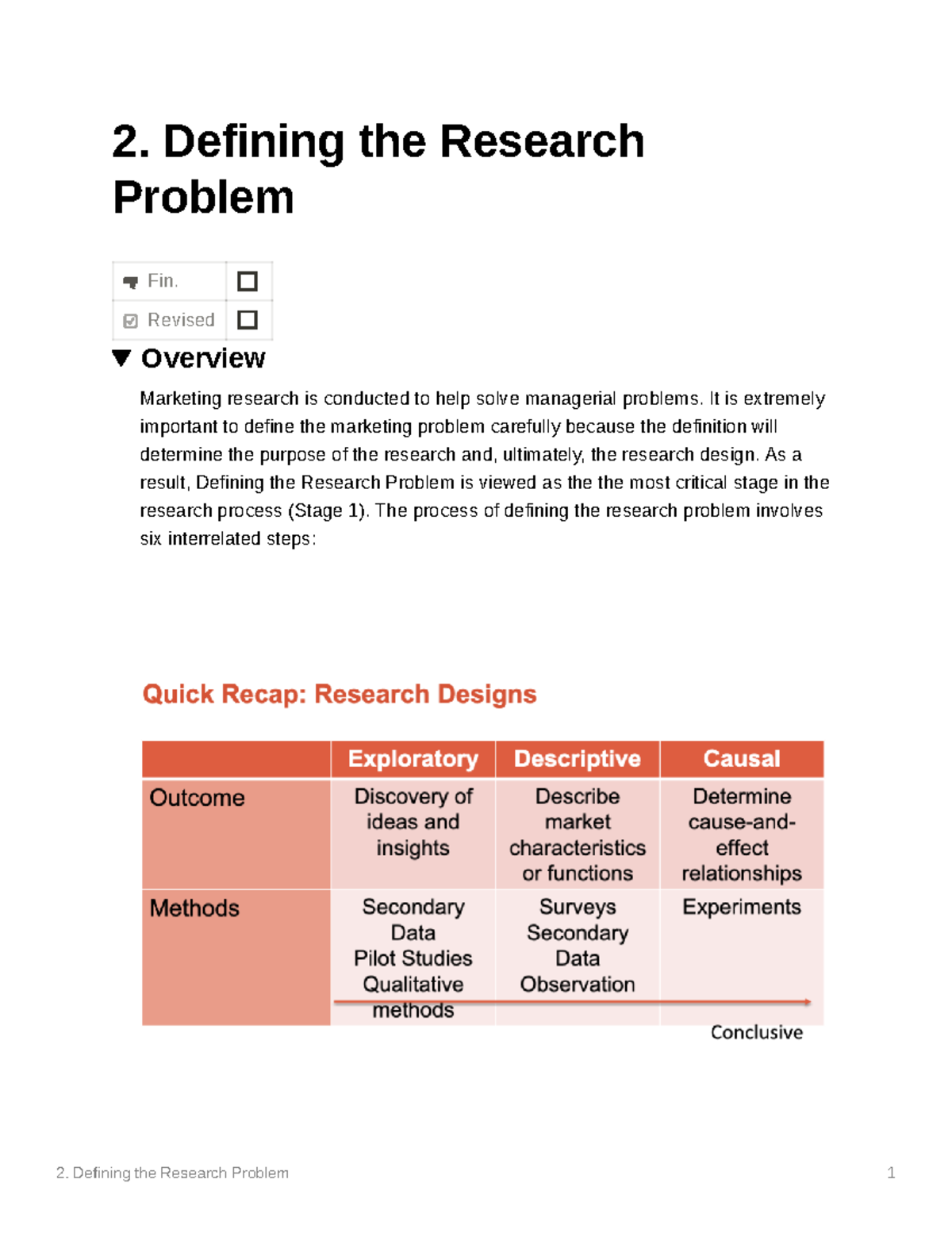 2 Defining the Research Problem - 2. Defining the Research Problem Fin ...
