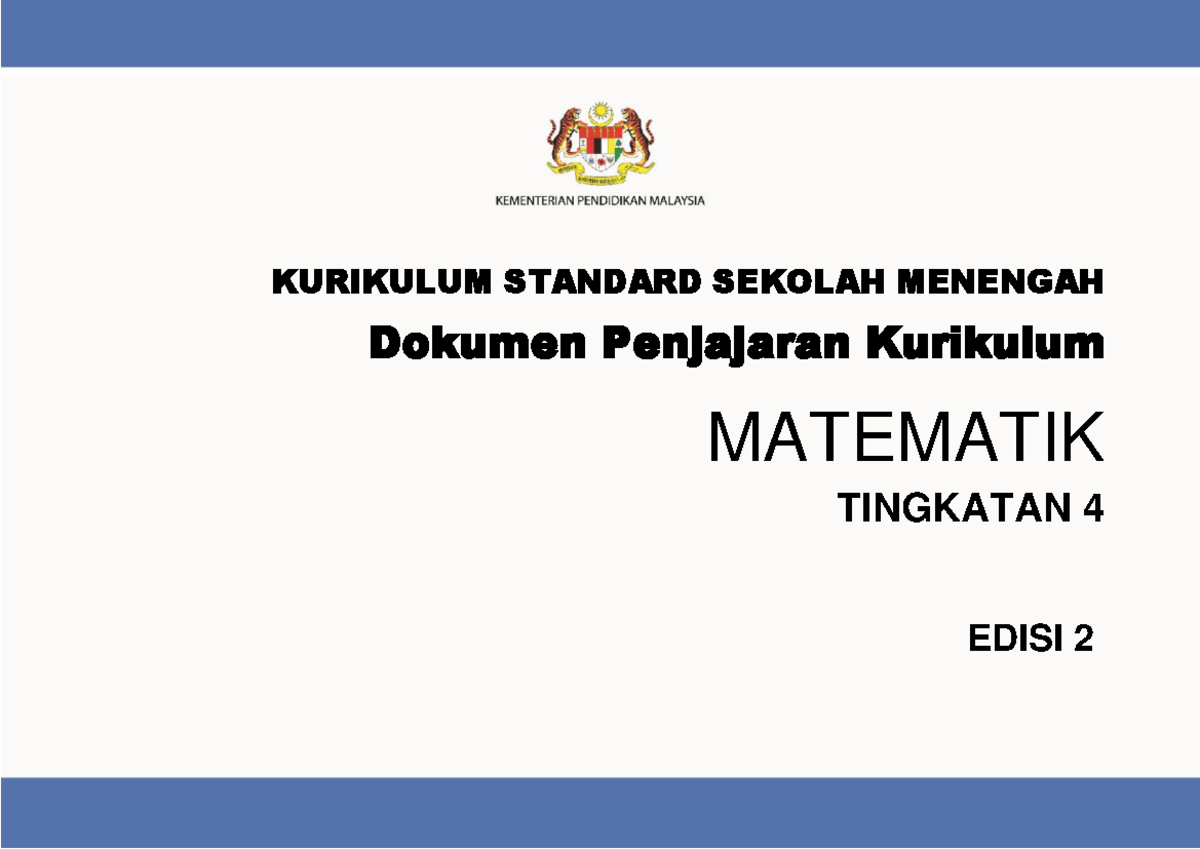 KSSM Matematik T4 Penjajaran 2.0 12012 021 - KURIKULUM STANDARD SEKOLAH MENENGAH Dokumen ...