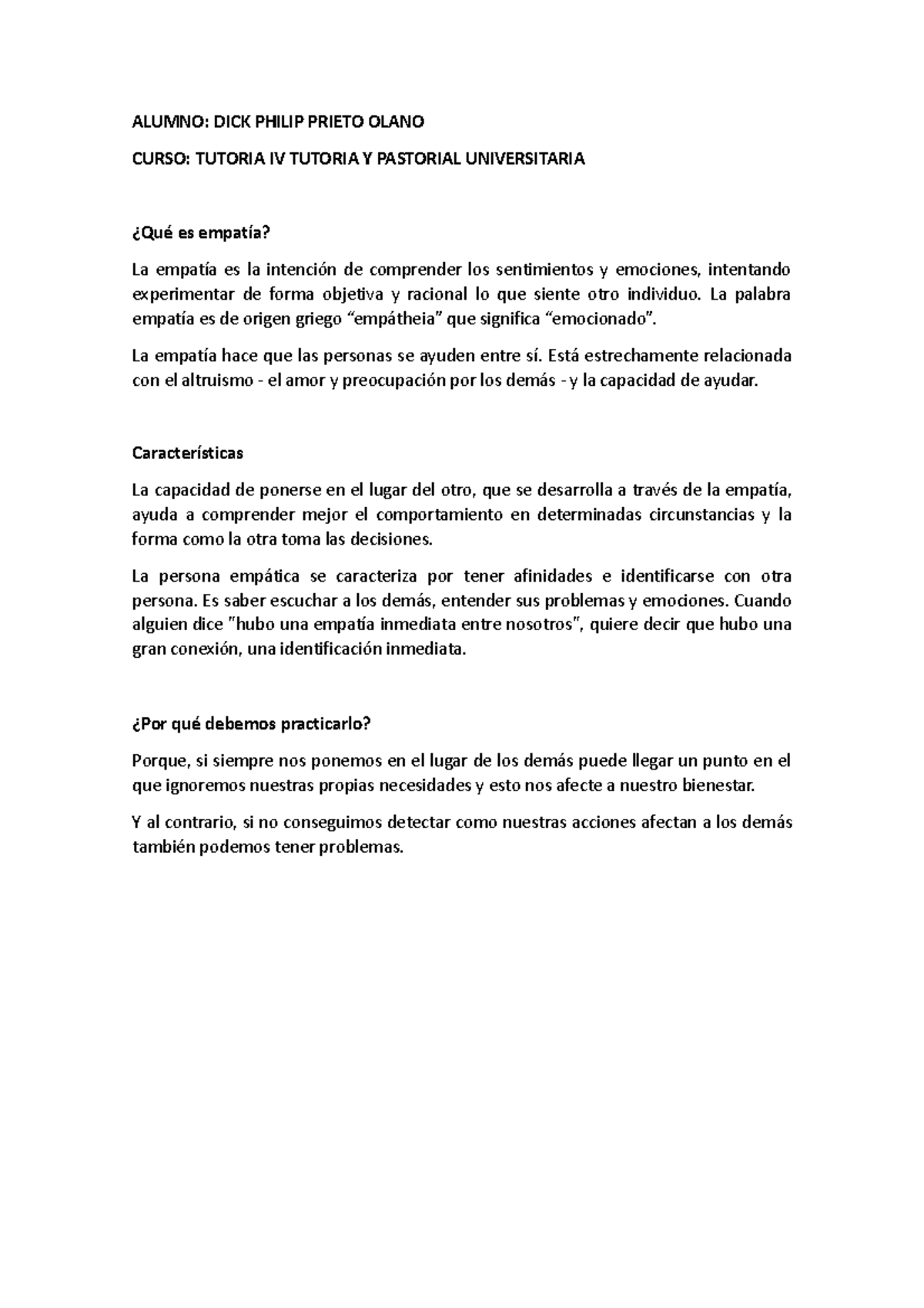 Dick prieto olano - empatia significado - ALUMNO: DICK PHILIP PRIETO ...