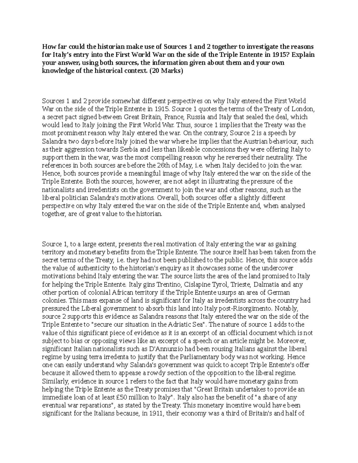 Fascism Homework Source Question - How far could the historian make use ...